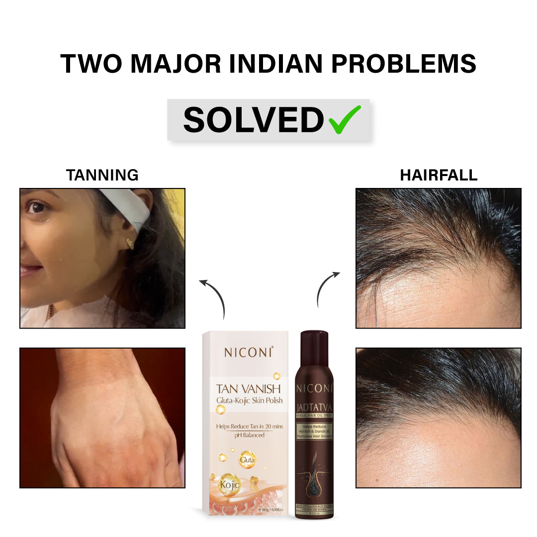 Niconi Tan Vanish Gluta-Kojic Skin Polish & Niconi JADTATVA Herbal Hai ...